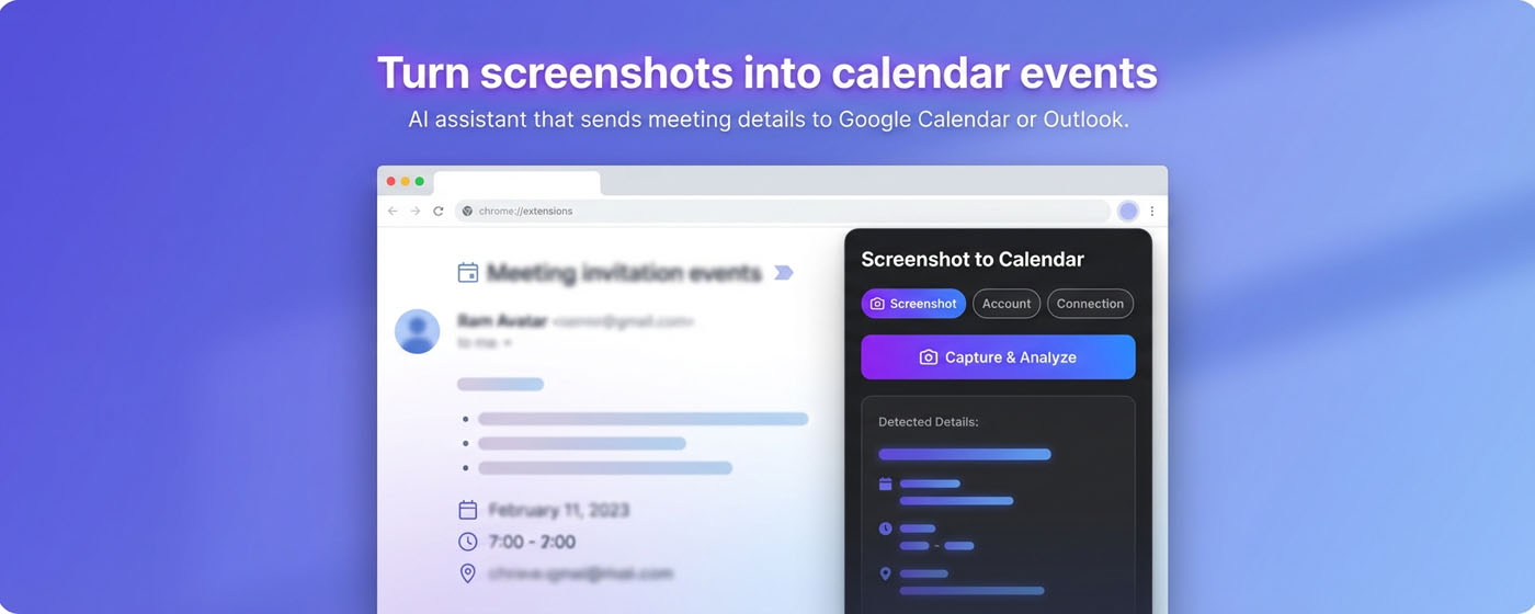 Screenshot to Calendar - AI assistant that turns screenshots into events
